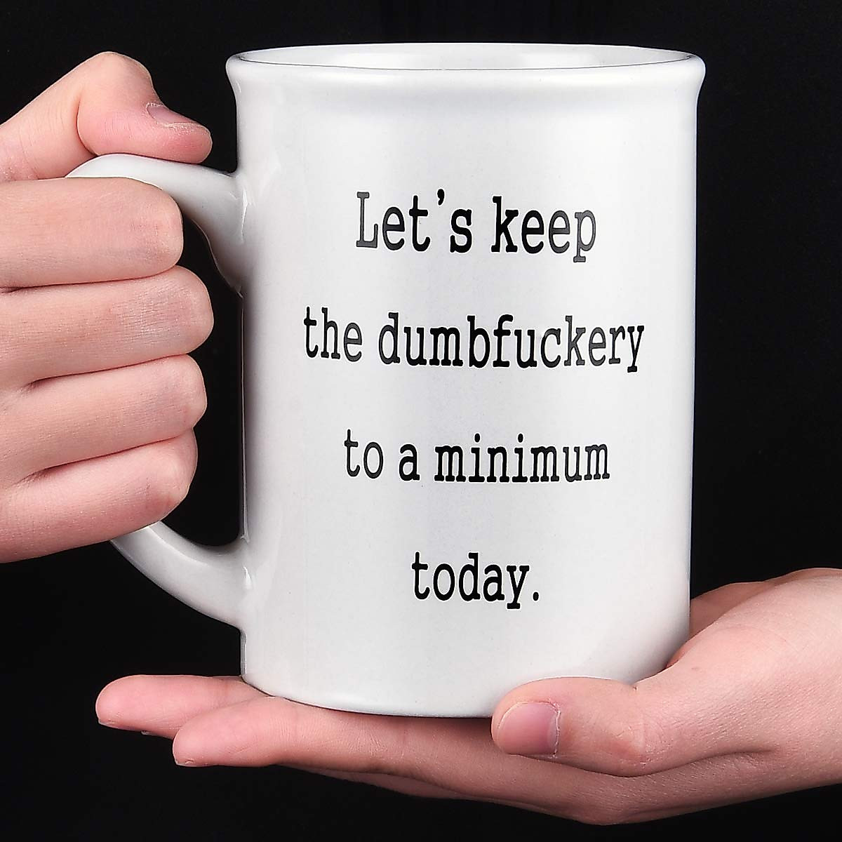 Funny Coffee Mugs Let's Keep To A Minimum Today Coffee Tea Cup with Funny Sayings - 20 Ounce Novelty Gift Funny Gift for Christmas Thanksgiving Festival Friends Men Women