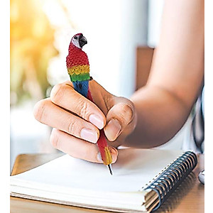 Planet Pens Red Parrot Novelty Pen - Fun Unique Kids and Adults Ballpoint Pen, Tropical Wildlife Animal Writing Pen Instrument For School & Office Desk Decor Accessories