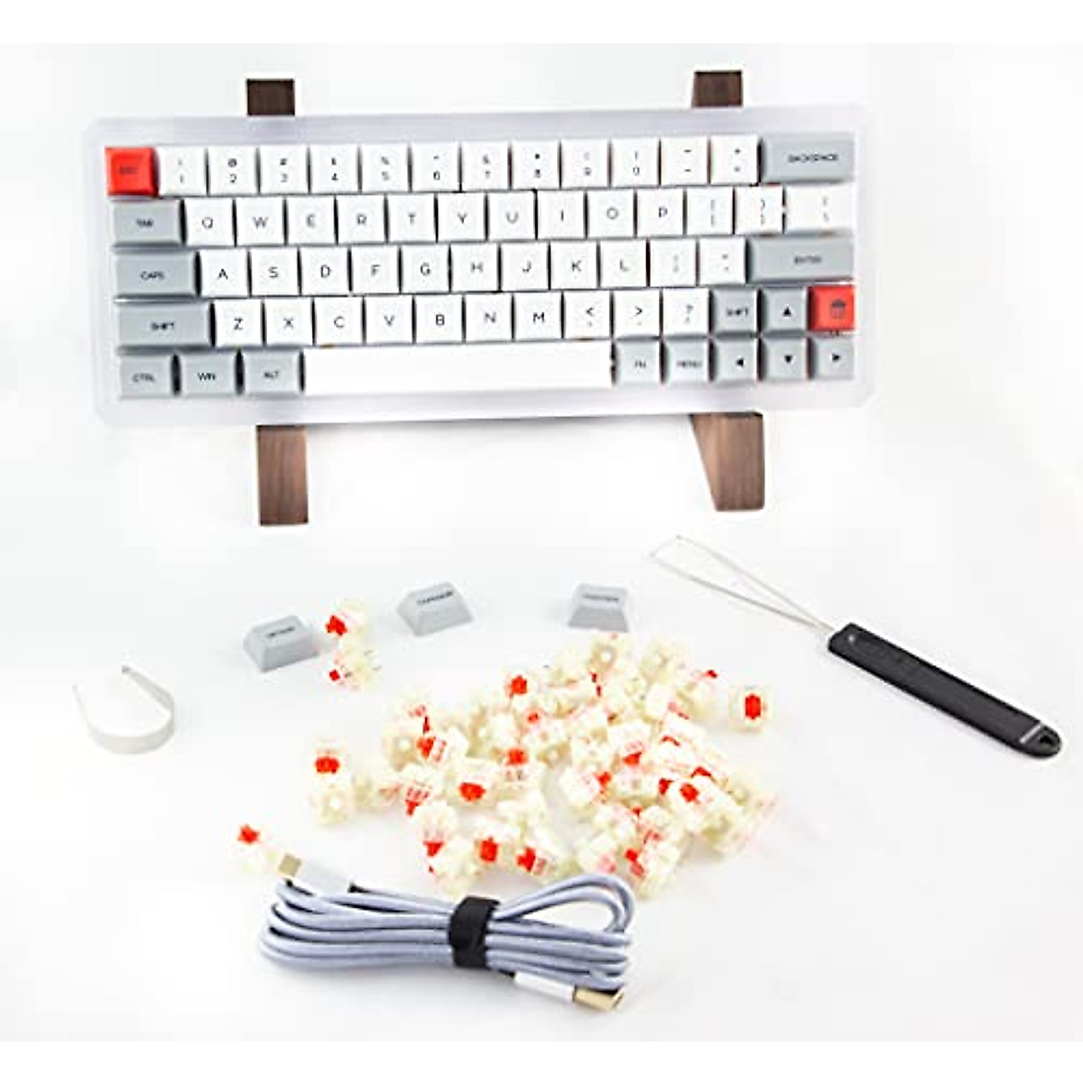Clack Polycarbonate Mechanical Keyboard - Cherry MX Reds - Hot swappable - GK64