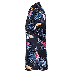 XZNB Men's Hawaiian Shirt Short Sleeves Printed Button Down Summer Beach Dress Shirts Turn-Down Collar T-Shirt Tops Mens Christmas Shirts Golf Shirts Ping Golf Shirts for Men Polo Shirts for Men