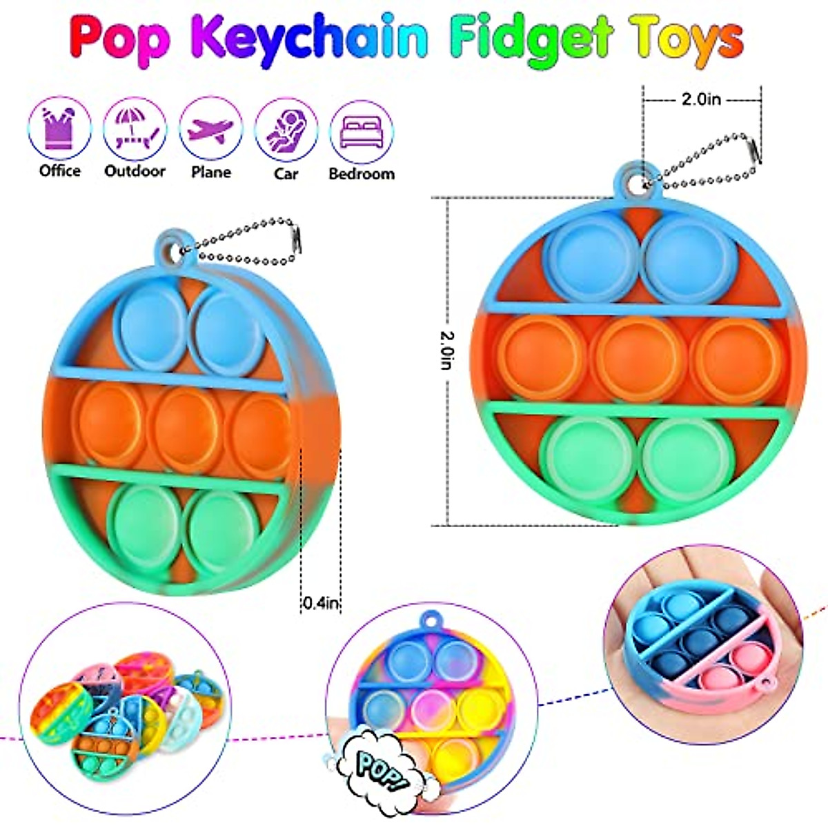 Fidget Toys Pop Party Favors for Kids 4-8 Its kids Toys Sensory Toys Fidgets Squishy Toys 30PCS Toddler Toys Stress Toys Goodie Bag Stuffers Classroom Prizes Gift Baby Toy Mini Keychain for Boys Girls