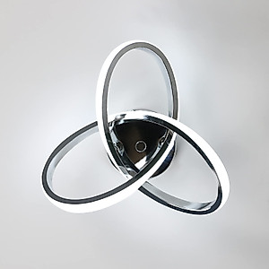 DELIPOP LED Ceiling Light, Acrylic Modern Celing Light Fixture, 22W 6500K Metal Curved Creative Design Hallway Light Fixtures Ceiling Lamp for Hallway Kitchen Bathroom Attic Aisle Staircase Bedroom