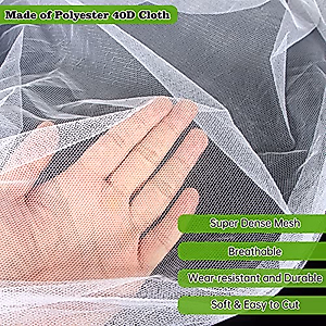 Mosquito Netting 39x10Ft Garden Mesh Netting, Bug Insect Mosquito Fly Bird Net, Animals Barrier Protection Net, White 3x12 m