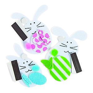Felt Bunny Magnet Craft Kit for Kids -Makes 12 - Easter Crafts for Kids and Fun Home Activities