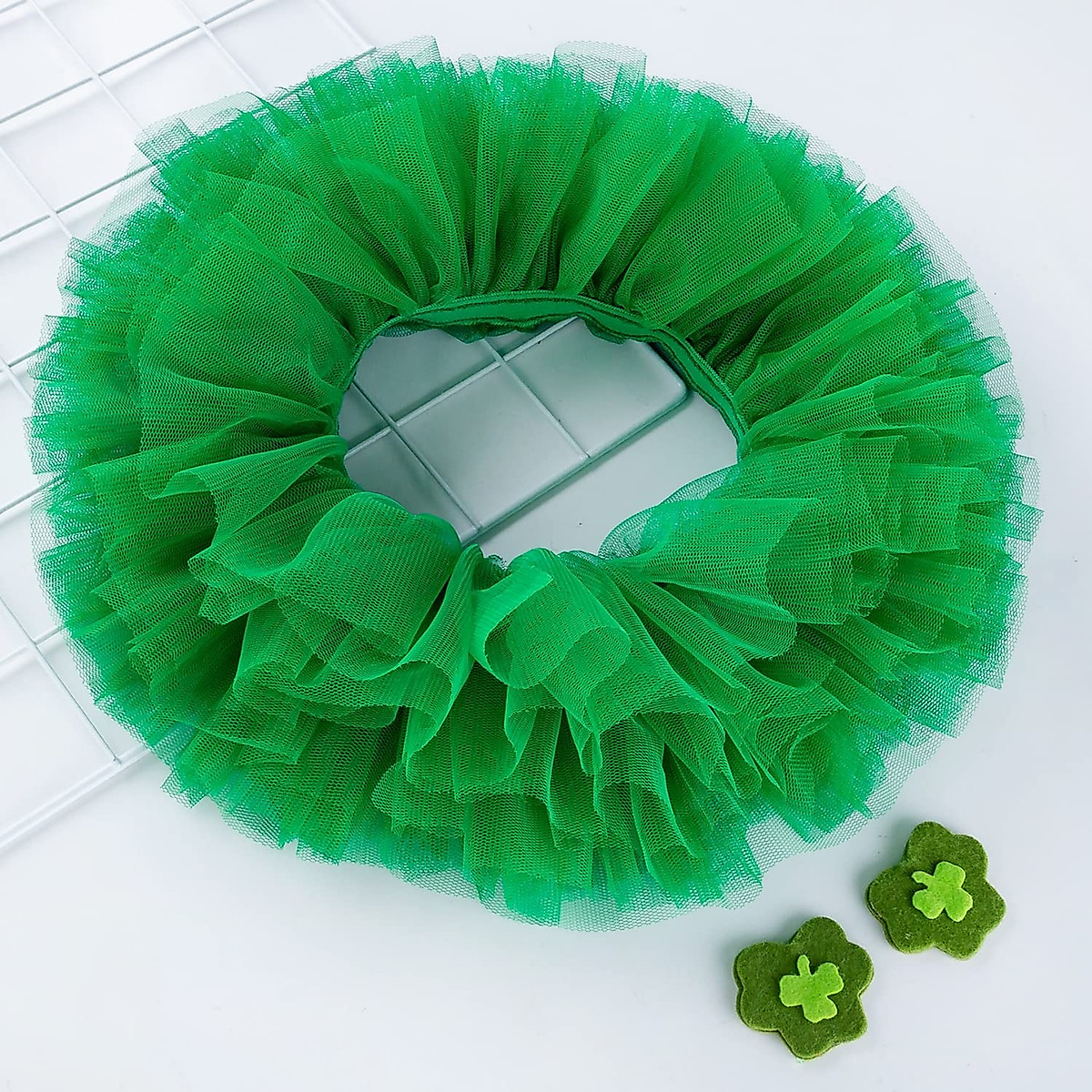 AGQT Baby Girls 1st St.Patricks Day Outfit Set Shamrock 3PCS Skirt Set Short Sleeve Romper+Tutu Skirt +Headband Size 12-24 Months