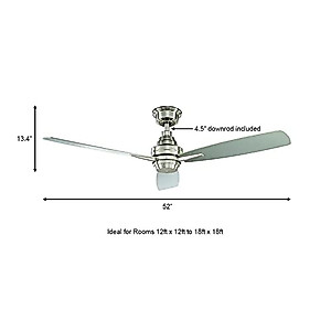 Home Decorators Collection Samson Park 52 in. Indoor Brushed Nickel Ceiling Fan with Remote Control