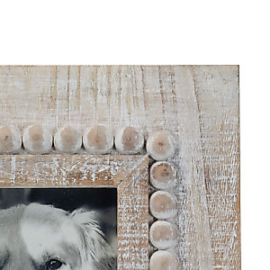 Foreside Home and Garden White Antique 4 x 6 inch Bead Decorative Wood Picture Frame (FFRD09927)