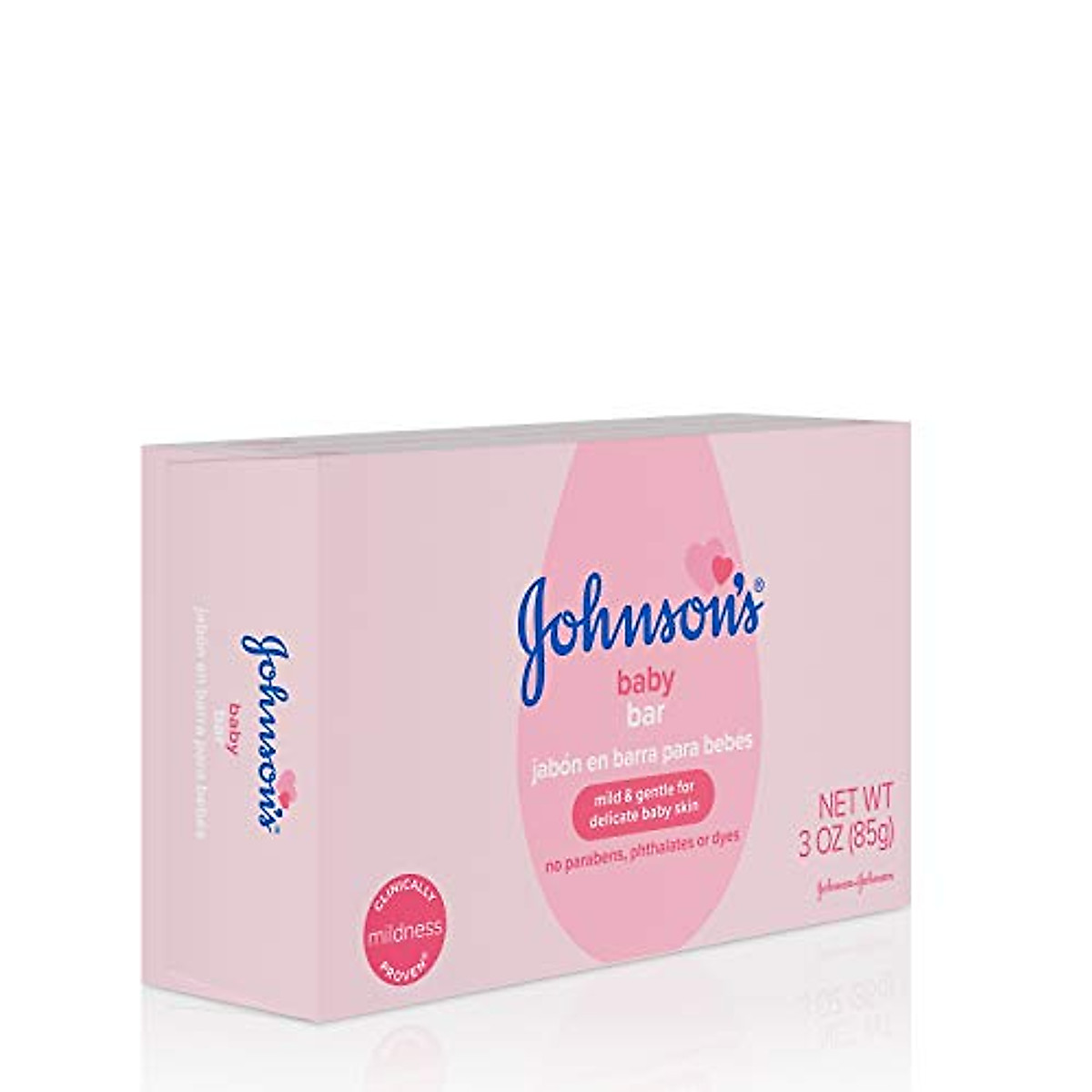 Johnson's Baby Body Soap Bar, Gentle for Baby Bath and Skin Care, Hypoallergenic and Dermatologist Tested, Paraben Free, Phthalate-Free, Dye-Free, 3 oz (Pack of 6)