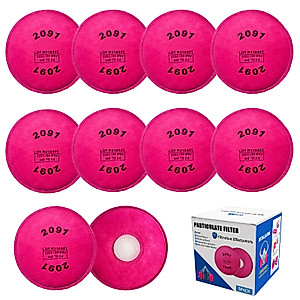 strolfay 10PCS (5Pack) 2091 P-100 Particulate Filter,Installed on 2091 Filter for Respirator,Replacement for 6000 6200 6800 7000 7502 FF-4 Series,2091 Filters Against Painting,Cutting,Woodworking