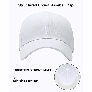 Utmost Structured Baseball Cap with Adjustable Closure - Performance Hat for Outdoor Activities and Custom Embroidery (1pc White)