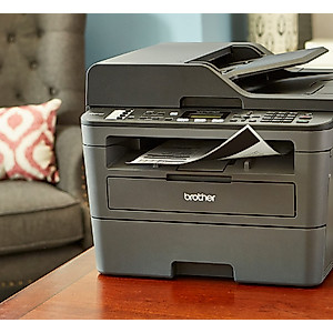 Brother Premium L-2690DW Series Compact Monochrome All-in-One Laser Printer I Print Copy Scan Fax I Wirless I Mobile Printing I Auto 2-Sided Printing I ADF I 26 ppm I ADF + Printer Cable