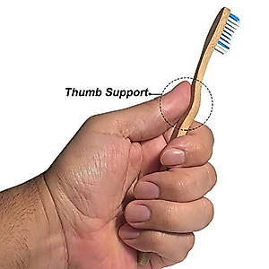 Terra Futura Bamboo Toothbrush 4 Pack, Ergonomic Toothbrush. Eco Friendly, Biodegradable & Environmentally Sustainable, BPA Free Bristles, Eco Compostable Toothbrush