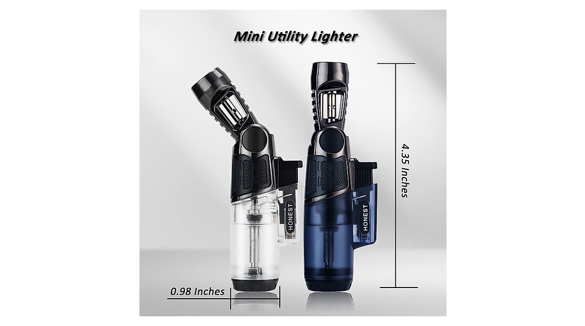 Portable Rotatable Head Torch Lighter - Windproof & Refillable
