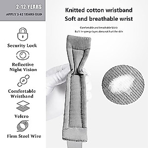 Toddler Harness Walking Leash- Child Anti Lost Wrist Link - Child Safety Harness - Upgrade with Reflective(6.5ft) - for Boys and Girls,Not Easy to Open Without Key (Cool Black)