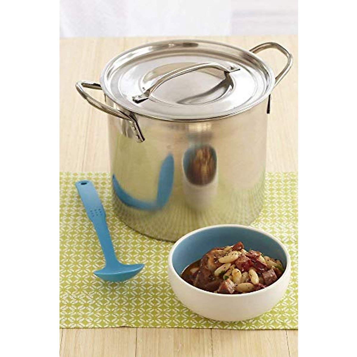 IMUSA USA Stainless Steel Stock Pot with Lid 12-Quart, Silver