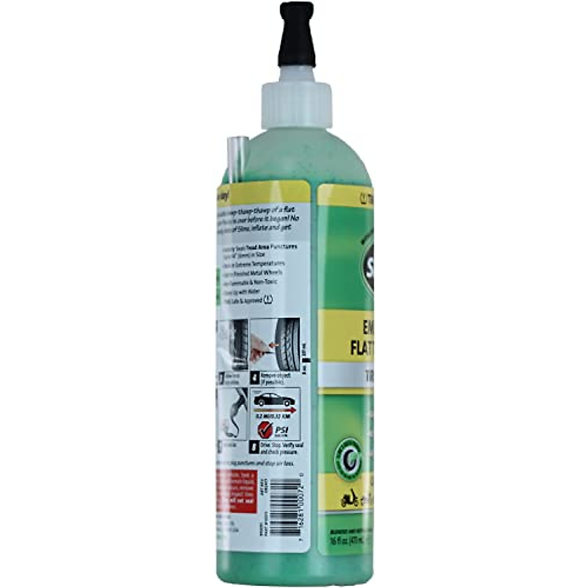 Slime 10011 Flat Tire Puncture Repair Sealant, Emergency Repair for highway vehicles, suitable for Cars/Trailers, Non-toxic, eco-friendly, 16 oz bottle