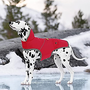 Dog Winter Coat Jacket, Dog Cold Weather Coats Vest, Warm Fleece Lining Dog Snow Coat for Small Medium Large Dogs Red M
