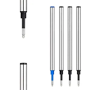 DunBong Rollerball Pen Refills, Roller Ball Fine Point 0.5mm, Red Ink Refill Pack of 5 - Replaceable Ballpoint Pen Refills Medium Point (Red)
