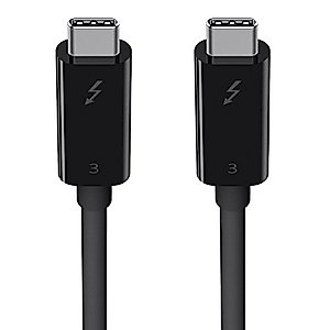 Belkin USB C Cable - Thunderbolt 3, 6.5 Feet/2 Meters, USB C to USB C Cable Type, Fast Charging Up To 100 Watts, Fast Transfer up to 40 Gbps, Supports 5K Ultra HD Displays - Black