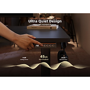 YDN Electric Standing Desk, Adjustable Height Stand up Desk, 63x24 Inches Sit Stand Home Office Desk with Splice Board,Black Top