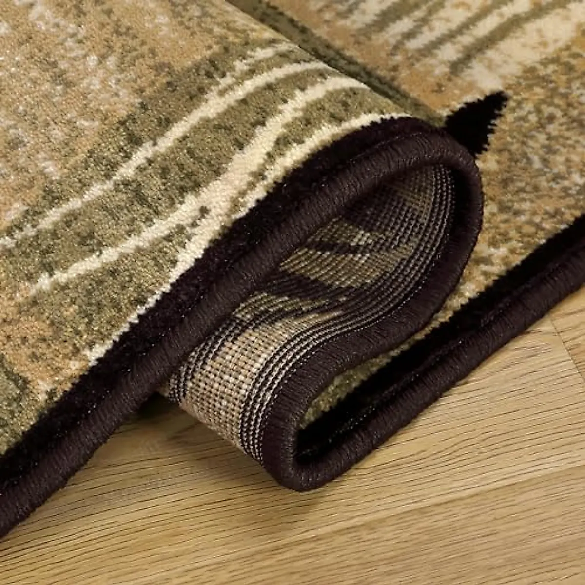 NANAN Anti-Slip Area Rug 5x8 Decorative Throw Rug Roll Wrapped Area Rug Woven Area Rug Non-Shedding Carpet for Laundry Living Room Nursery Bedroom,Brown/Red 5'x8'