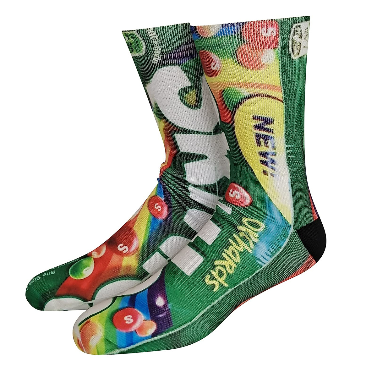 Crazy Socks for Boys 3d Print Food Crew Cool Sport Tube Men Socks,Green Skittles