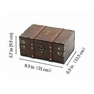 Gbrand 8.3" Wood and Leather Chest Box with Velvet Lining, Yggdrasil Tree of Life Engraved Wooden Box, Pentacle Wiccan Supplies and Tools Storage Box, Home Decor Box (Tree of Life)