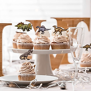 36Pcs Dinosaur Cupcake Toppers Roar Dinosaur Cupcake Picks Dino Cake Decorations for Kids Boys Dinosaur Theme Birthday Babyshower Party Decorations