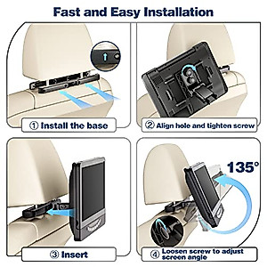 12" Dual Portable DVD Player for Car with 1080P HDMI Input, FELEMAN Car DVD Player Dual Screen Play A Same or Two Different Movies, 5 Hours Rechargeable Battery, Support USB, Last Memory