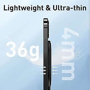 Baseus Magnetic Wireless Charger, 15W Fast Charging Pad Compatible with MagSafe Wireless Charger for iPhone 13/13 Mini/13Pro/13Pro max/iPhone 12/12 Mini/12Pro max (Black)