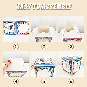 Gender Reveal Balloon Box - 4 Sets of He or She with Letters,Baby Blocks for Baby Shower Backdrop,Navy and Blush Gender Reveal Decoration Kit for Boy or Girl Baby Shower Gender Reveal Party Supplies