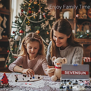 SEVENSUN Safety Eyes for Amigurumi 247 PCS, Crochet Glasses Noses and Buttons, Various Designed Crochet Accessories, Stuffed Crochet Eyes with Washers, Craft Doll Eyes and Nose