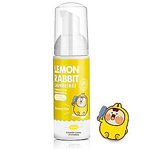 Lanbeibei Kids Foam Toothpaste, Fluoride Free Natural Formula Strawberry Flavor 60ml 1Pack
