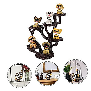 Veemoon 1 Set Bobble Head Puppy Ornament Memorial Ornament Ornaments for Crafts Adorno para Mesa De Puppy Dog Glasses Holder Shaking Head Toy Animal Model Figure Table Adornments