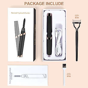 DUST2OASIS Heated Eyelash Curlers, Electric Eyelash Curlers, Rechargeable Lash Curler with Eyelash Comb for Makeup Natural Curling Eye Lashes and 24 Hours Long Lasting - Black 2024 Updated Model