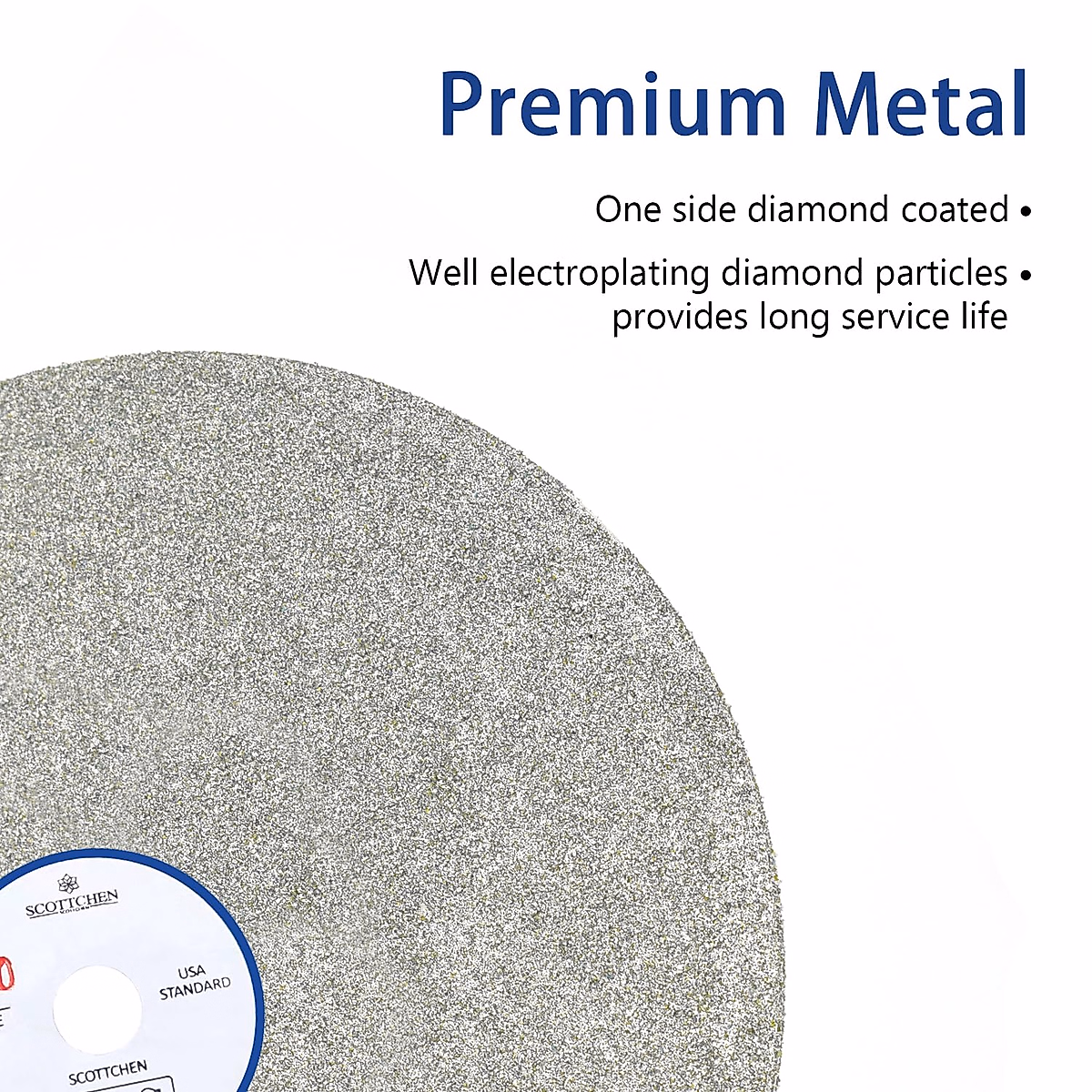 SCOTTCHEN Diamond Grinding Wheel Disc 8" x 1/2" Arbor Hole 60 Grit Abrasive Flat Lap Wheel Sanding Disc for Granite Marble Gem - 1pack