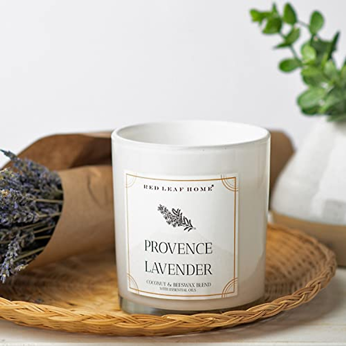 Red Leaf Home Provence Lavender Candle - Naturals Collection, Large - 15.5 Ounce Jar