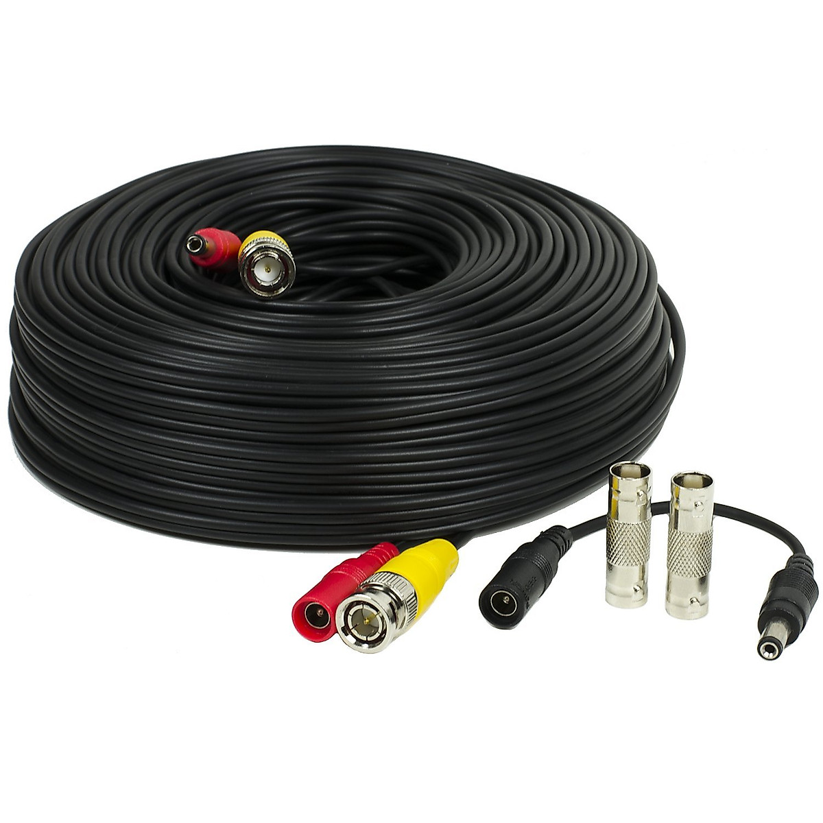 Amcrest 150 Feet Pre-Made All-in-One Siamese BNC Video and Power CCTV Security Camera Cable with Two Female Connectors for 960H & HD-CVI Camera and DVR (SCABLEHD150B)