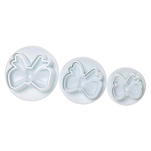 RAYNAG 3 Sets of Bowknot-liked Plastic Plunger Cutters Fondant Cookie Pie Crust Cutout Molds Clay Cake Decorating Cutter Plungers (9 Pieces)