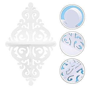 Cabilock Wooden Wall Shelf 2pcs Wooden Wall Display Shelf Flower Pot Holder Wall Mounted Entryway Farmhouse Floating Display Shelves Wooden Storage Rack for Kitchen Bathroom Wall Kitchen Rack