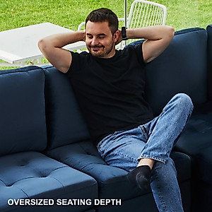 Belffin Modular Sectional Sofa Couch 7-Seater Convertible Sectional Sofa Velvet Modular Sectional with Storage Ottoman L Shaped Couch with Chaises Blue