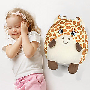 GAGAKU 12 inches Giraffe Plush Pillow Toy, Squishy Giraffe Stuffed Animal Cute Plushie Pillow Huggable Toy, Kawaii Soft Cushion for Girl Kid Children's Day Birthdays Christmas