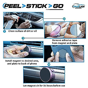 TRUE LINE Automotive Magnetic Phone Mount for Car - Magnetic Car Phone Holder - Magnet Phone Holder for Car, Magnetic Phone Mount for Car, Magnetic Phone Holder with Silicone Pad (Pink)