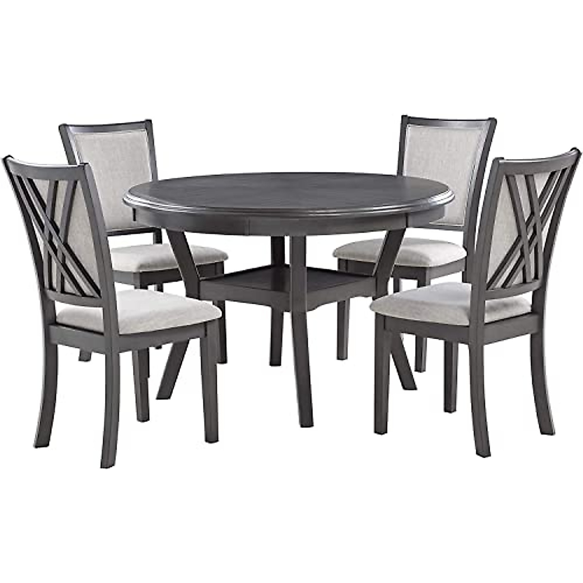 New Classic Furniture Amy 5-Piece Dining Table Set, Gray