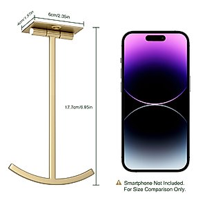 Josmimic Adhesive Banana Hook Under Cabinet: Banana Holder - Banana Hanger - Under Counter Banana Hanger - Folding Banana Hook, Folds Up When Not in Use, Keep Bananas Fresh - Gold - 2 Pack