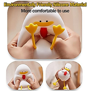 NICE POINT Fun Night Light for Kids, Cute Squishy Duck Bedside Lamp, Kawaii Animals Silicon Light Up for Boys and Girls, LED Decor Nightlight for Toddler Bedroom and Kid Room.