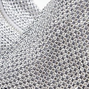 Women Rhinestone Handbag Chic Evening Purse Shiny Hobo bags Silver
