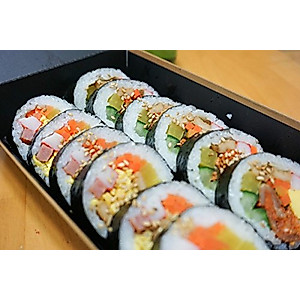 BambooMN 6x Green Bamboo Sushi Rolling Mat Set, Bulk Sushi Roller Mats 9.5", All Natural Bamboo