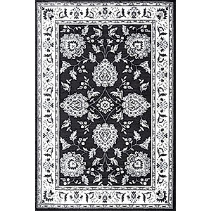 JONATHAN Y MDP505D-8 Cherie French Cottage 8 ft. x 10 ft. Area Rug, Vintage, Bohemian, Transitional, Traditional, Office, Living Room, Family Room, Dining Room, Bedroom, Black/Cream
