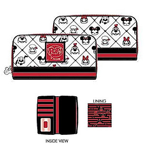 Loungefly Disney Sensational 6 AOP Zip Around Vegan Leather Wallet, White, Medium